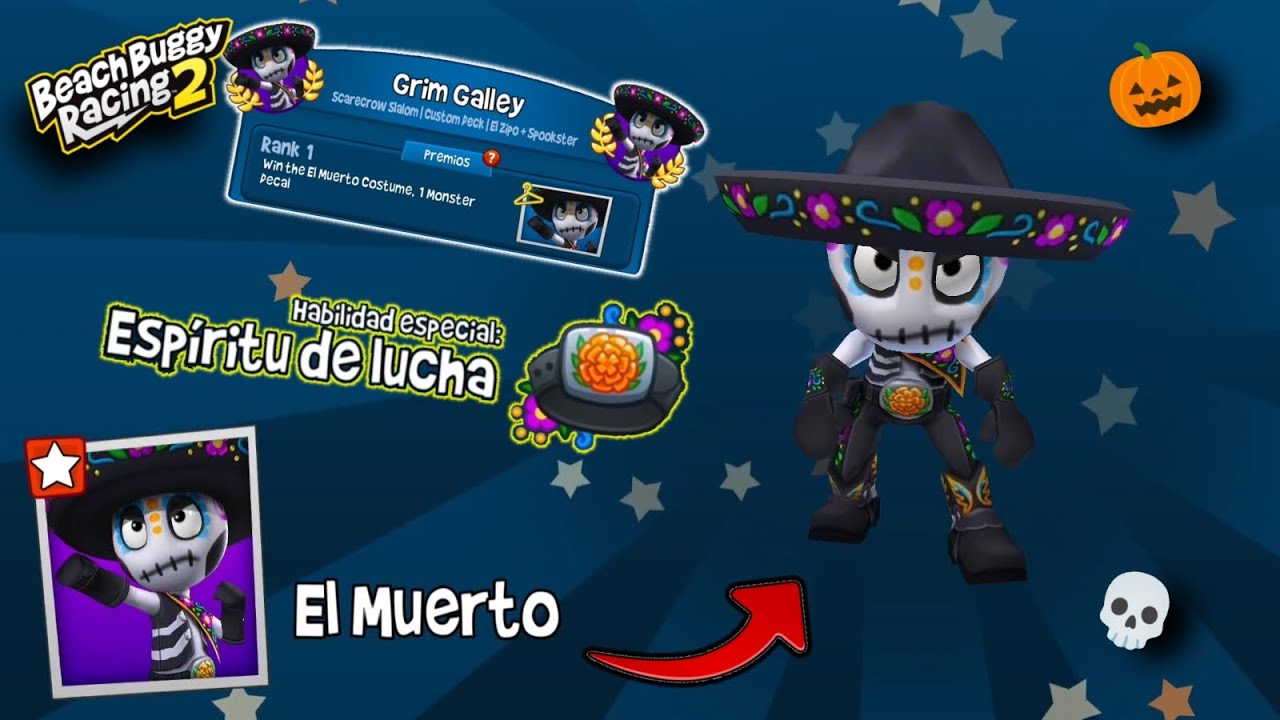 NUEVO TRAJE "EL MU3R7O" de EL ZIPO | Beach buggy racing 2 gameplay ...