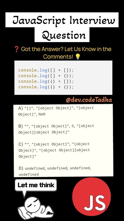 #023 Javascript Interview Questions | Code Tadka #javascript #interview #es6 #coding #shorts # ...