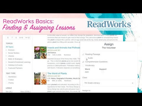Readworks Finding and Assigning Lessons - YouTube
