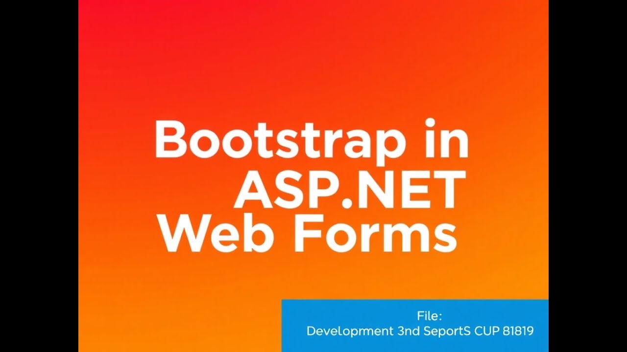 Bootstrap In Aspnet Web Forms Part1 Introduction To Bootstrap In Web Forms Youtube
