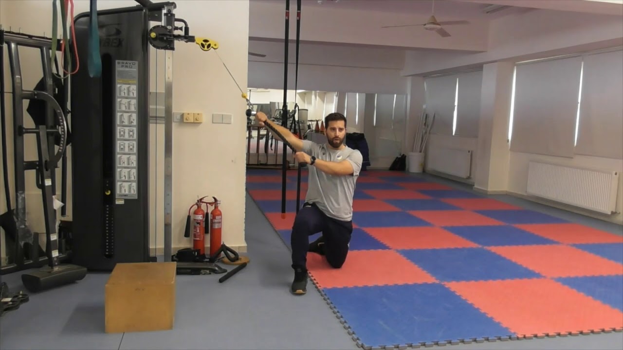 Anti rotation core exercise: Half Kneeling Cable Chop - YouTube