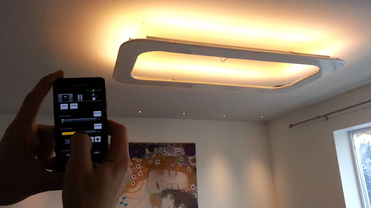 Living Room Ceiling LED Lamp - Android controlled - YouTube