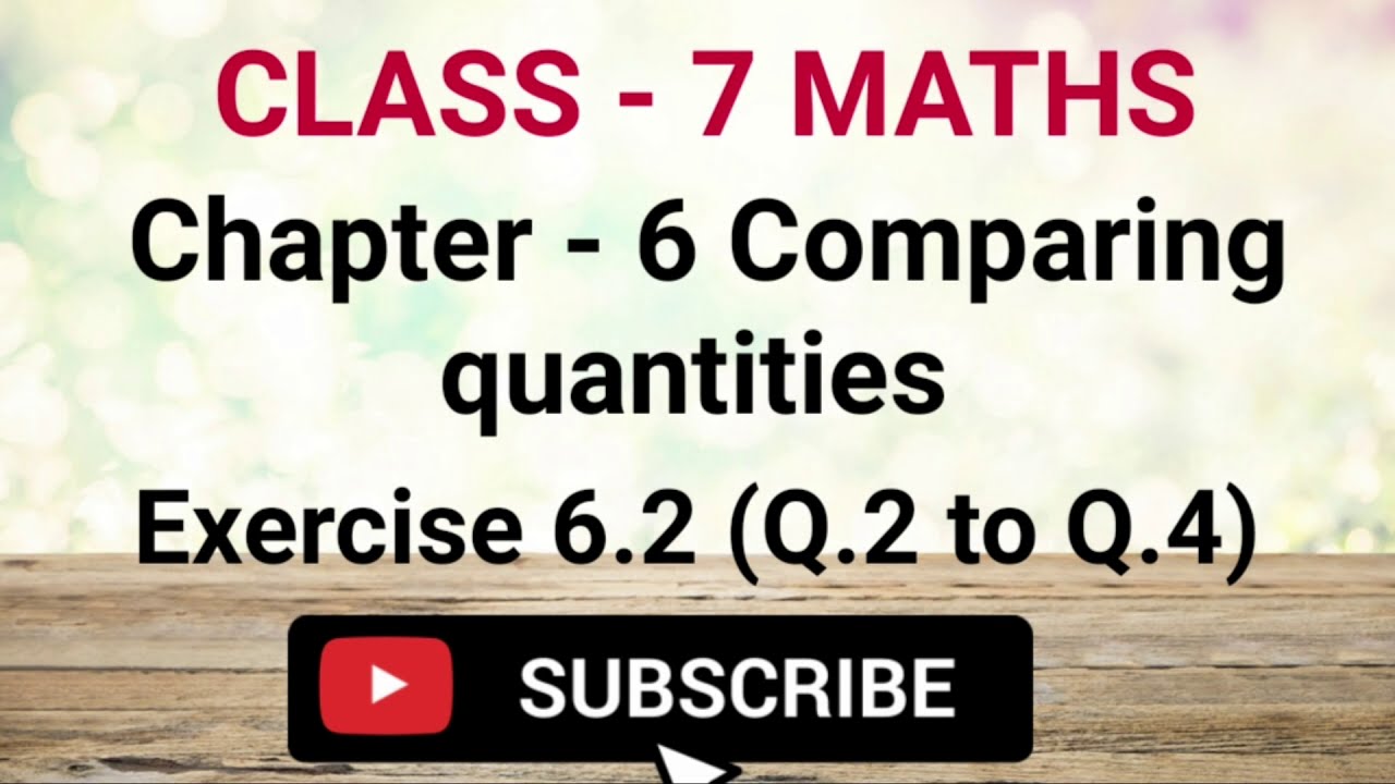 [Class 7th Mathematics] [Chapter 6 : Comparing Quantities] ||Exercise 6 ...