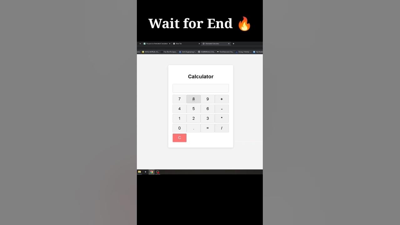 Creating Calculator Using Html Css And Javascript Gscode Shorts Coding Htmlcss Tranding