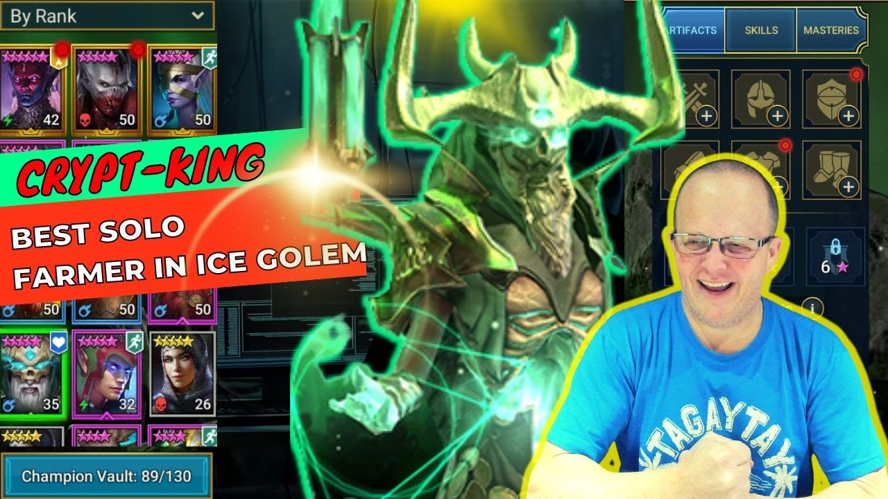 Crypt-King Graal best solo farmer Ice Golem raid shadow legends - YouTube