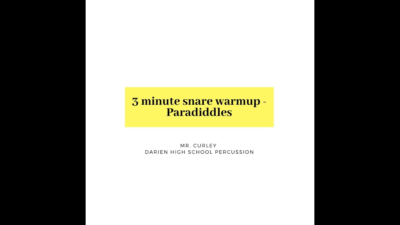 3 minute warm up - Paradiddles - YouTube