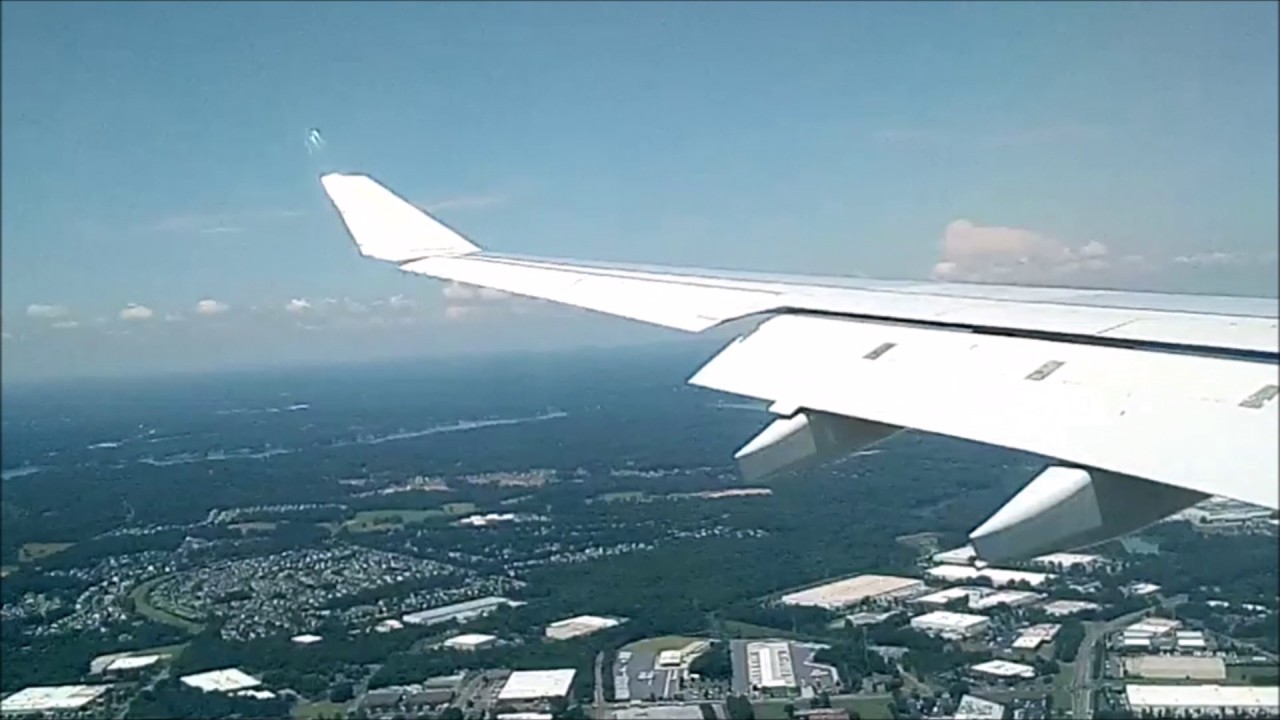 American Airlines Flight AA705 FRA to CLT Approach, Landing and Taxi to ...