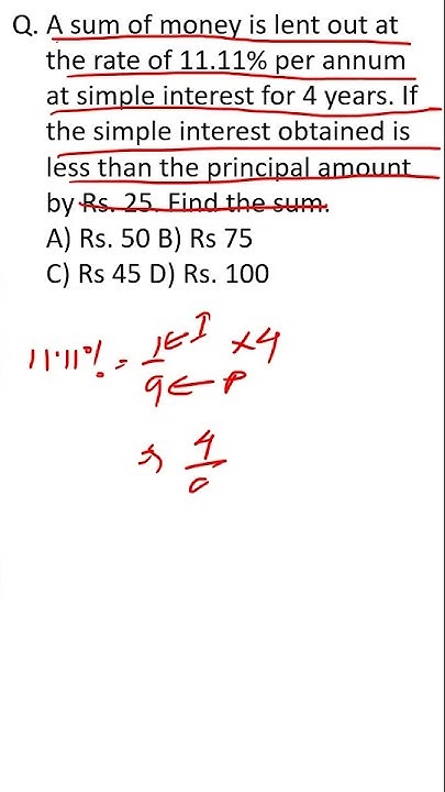 Simple Interest short tricks | English # shorts - YouTube