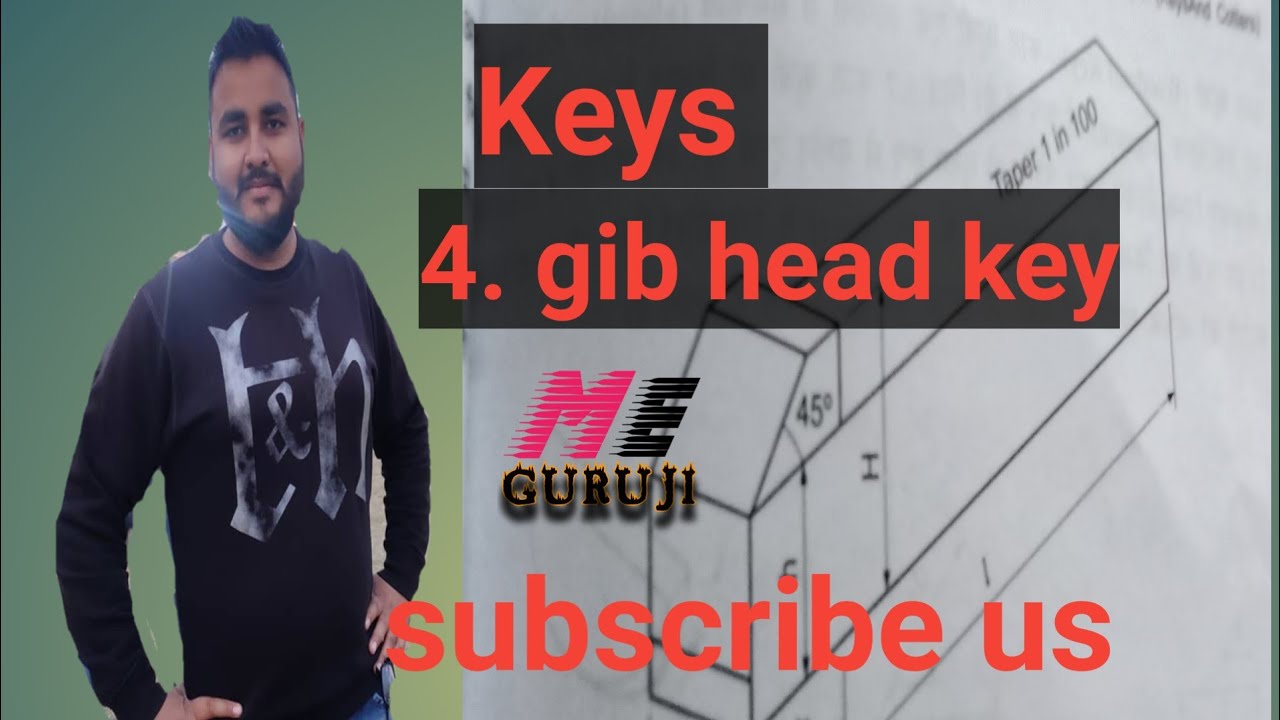 gib head key//keys and cotter//engineering drawing//mechanical ...