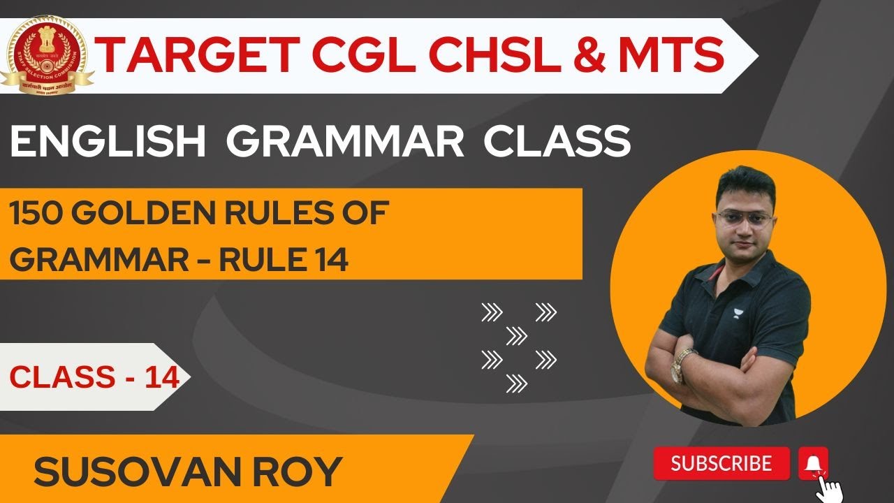 150 GOLDEN RULES OF GRAMMAR RULE 14 | TARGET SSC BATCH | Susovan Roy ...