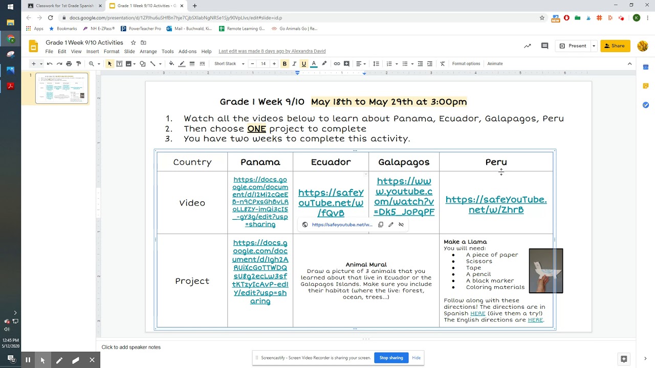 Week 9/10 Video Directions - YouTube