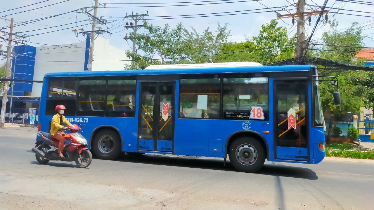 Video hành trình xe bus tuyến 18 (Dòng xe:Transinco 1-5 auto B60KL ...