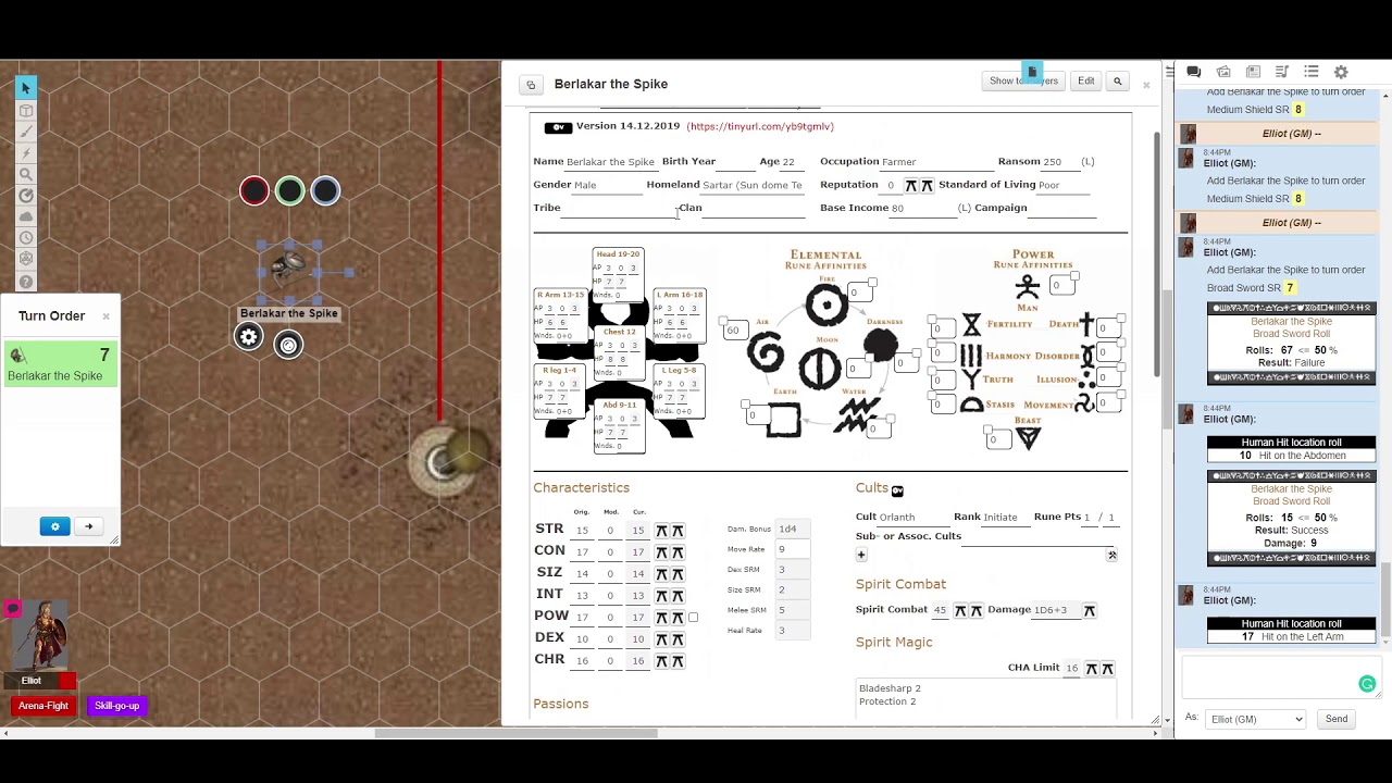 Runequest Character sheet 2 - YouTube