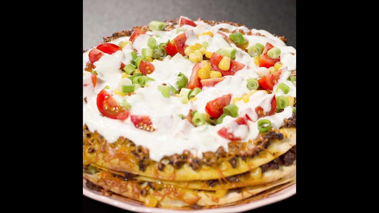 Beef and Cheddar Tortilla Stack - YouTube