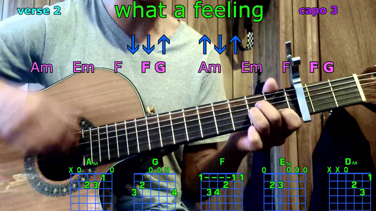 what a feeling one direction guitar chords - YouTube
