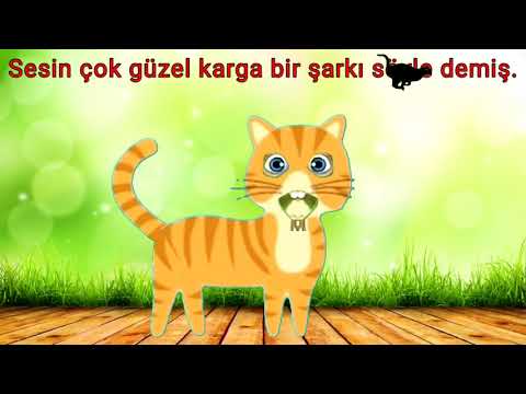 Konuşan Kedilerden, Tilki ile karga masalı çocuk şarkısı, okuma hızlandırma eğitimi eğlencesi.