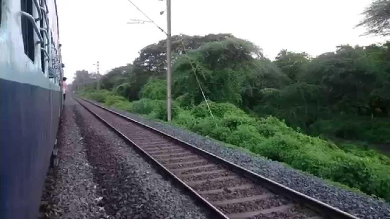 Crossing Acceleration And Ripping On-Board 16335 Gandhidham Nagercoil Express!! - YouTube