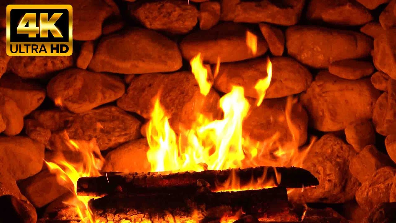 🔥 Beautiful Fireplace 4K! Relax Fireplace Burning. Warm Ambiance of a ...