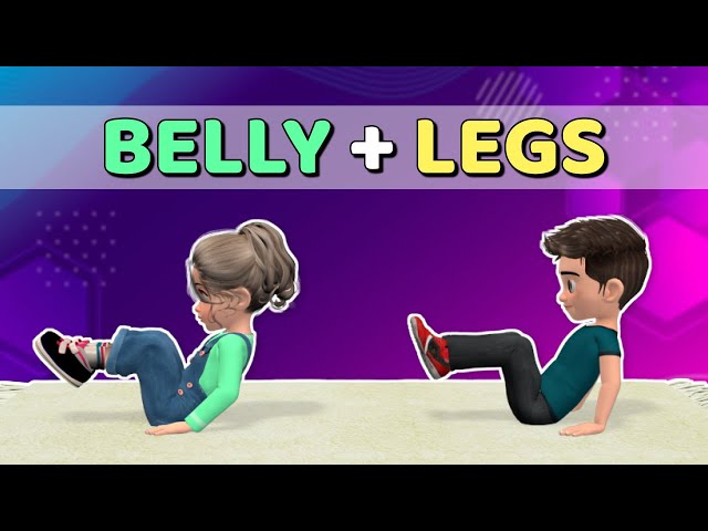 FLAT LOWER BELLY + STRONG LEGS WORKOUT FOR KIDS - Videos For Kids