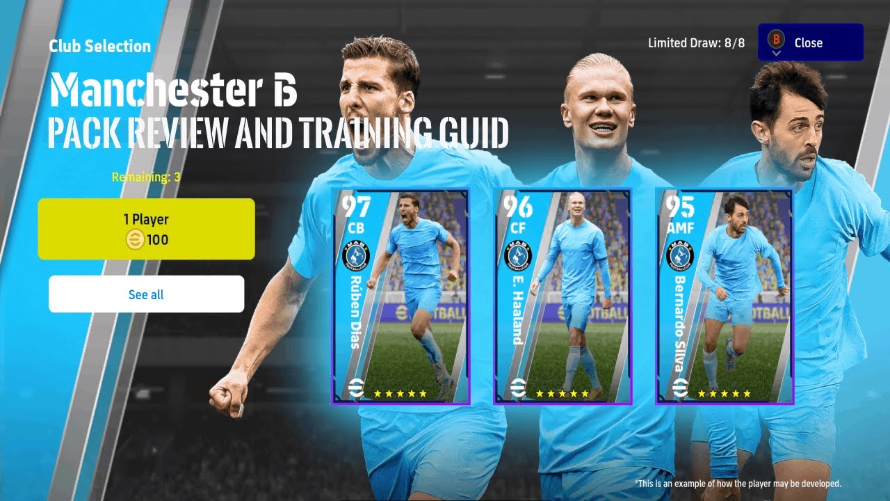 eFootball 2023 | Club Selection Manchester City pack review (Haaland ...