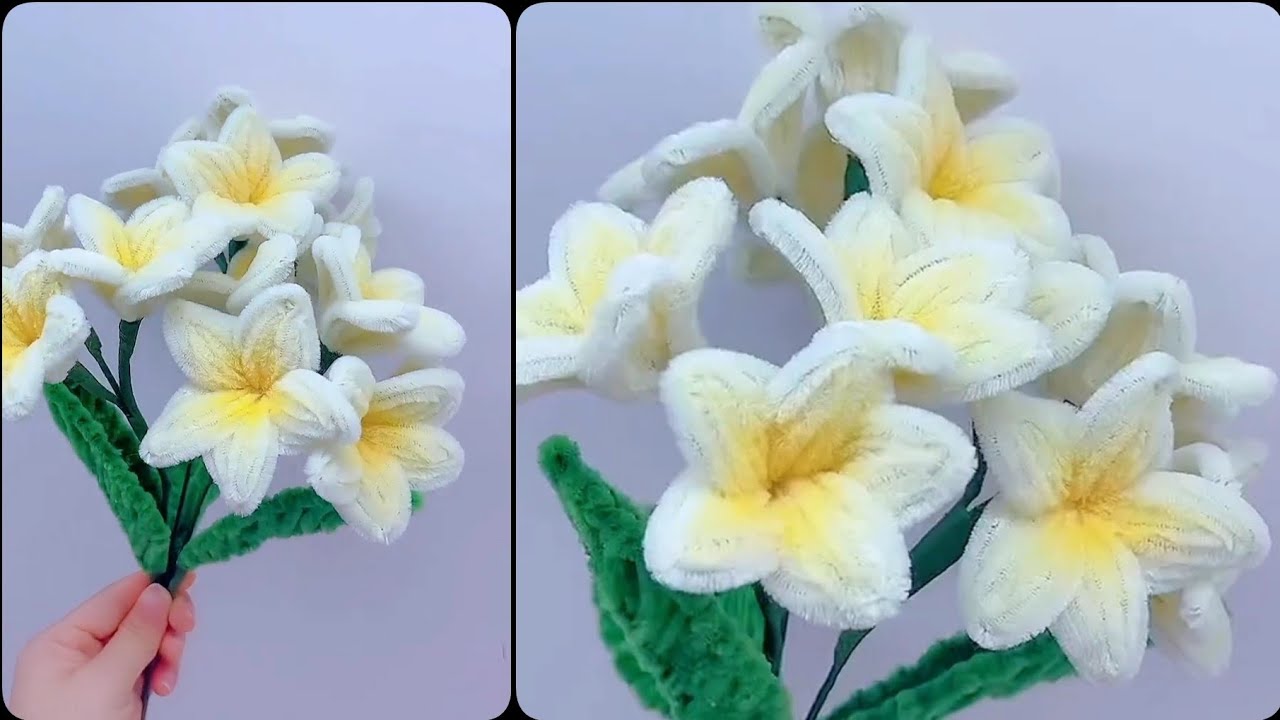 Tutorial make Twist stick plumeria flower - YouTube