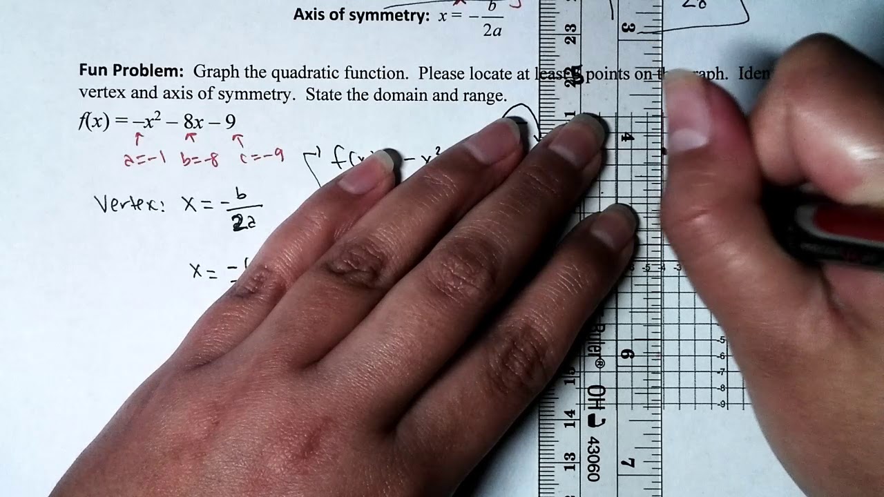 How to use the Vertex Formula to graph a quadratic function (parabola ...