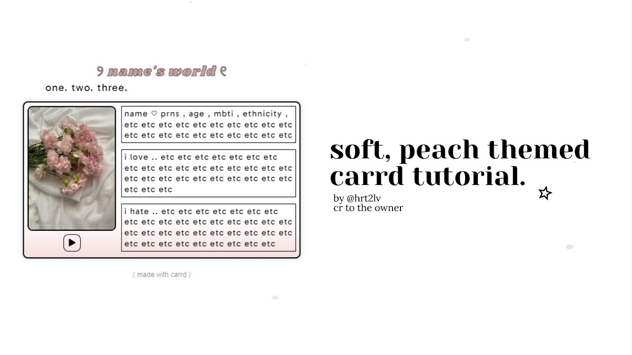 soft, peach themed carrd tutorial! cr; to the owner - YouTube