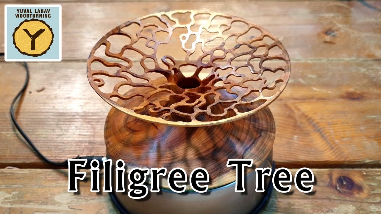 Woodturning and Piercing the Filigree Tree - YouTube