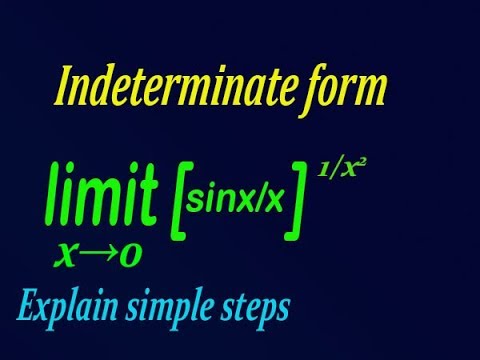 Easily solve Indeterminate form best example (PART-8) - YouTube
