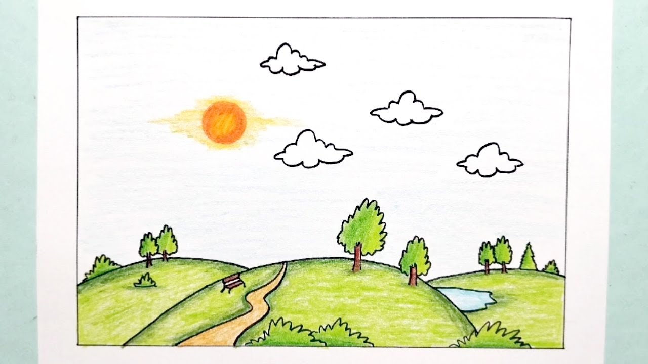 Drawing Sunny Day Beautiful and Easy - YouTube