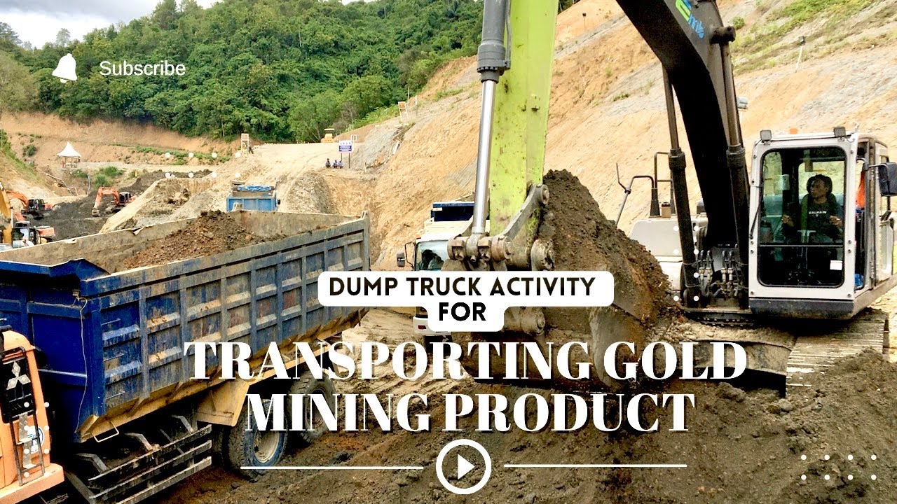 Dump Truck Activity For Transporting Gold Mining Products - YouTube