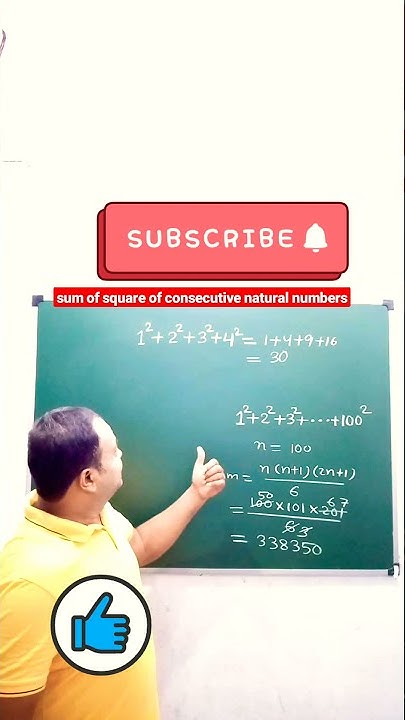 SUM OF SQUARES OF CONSECUTIVE NATURAL NUMBERS - YouTube