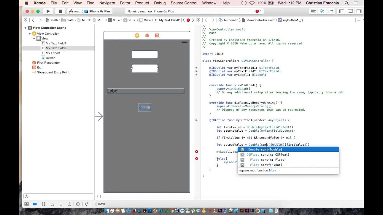 Swift 2.0 Tutorial 3 - Mathematical Operators - + - * / power square ...