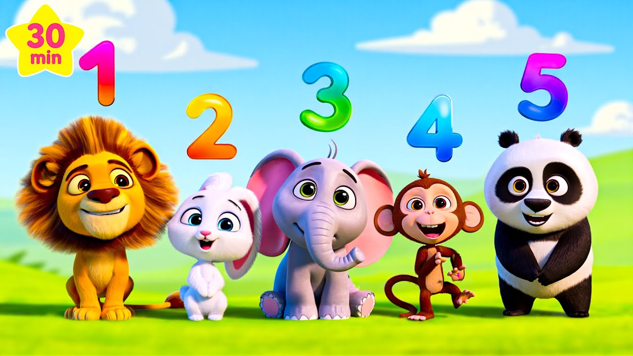 Let’s Count with 5 Little Animals | Fun Number Song for Kids | Nursery ...