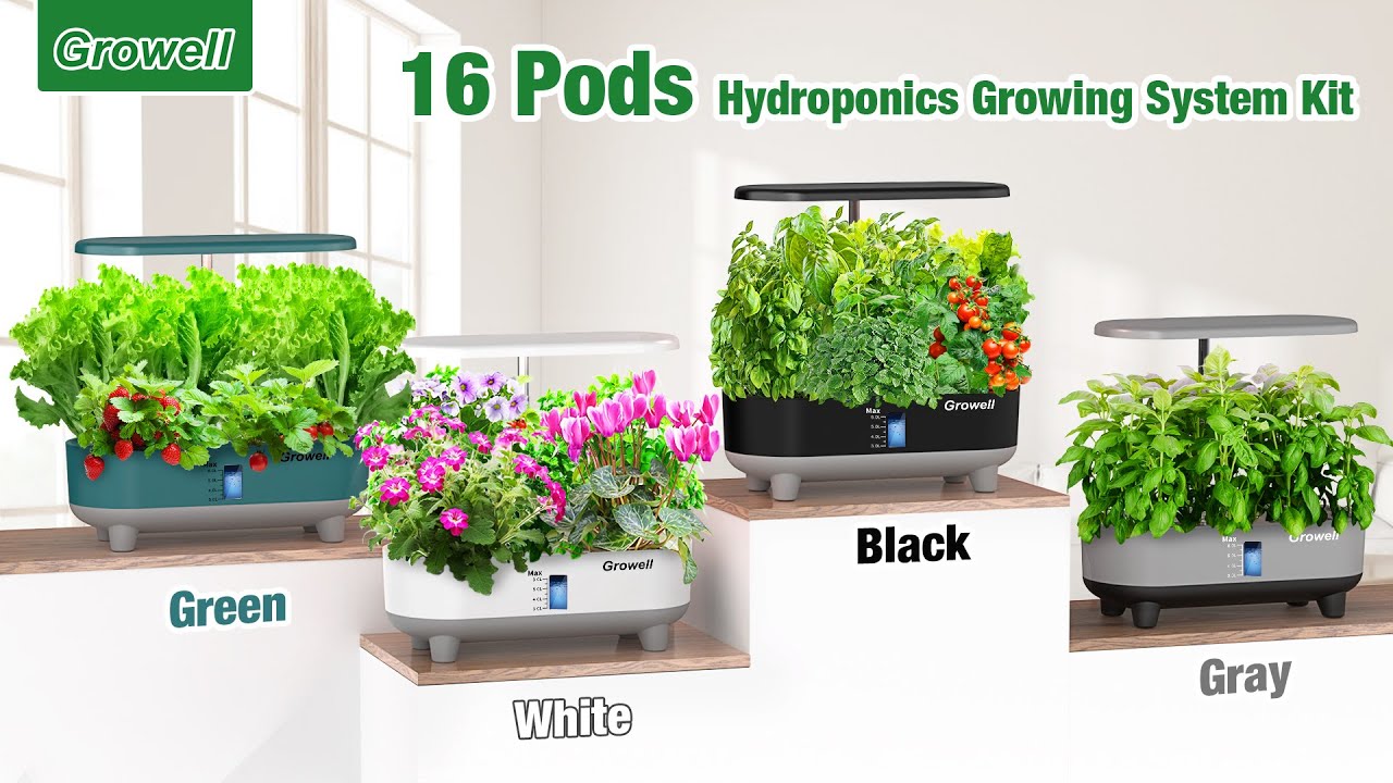 Growell 16 Pods Hydroponics Growing System - YouTube