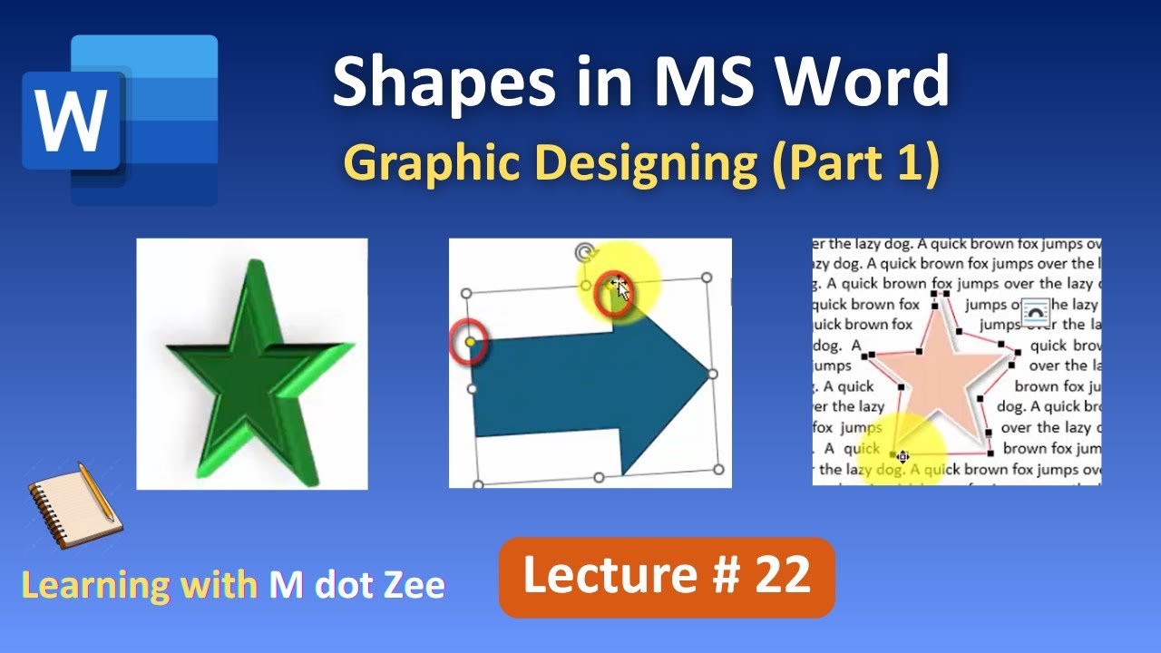 Shapes in MS Word | Create Diagrams & Designs | MS Word (Complete ...