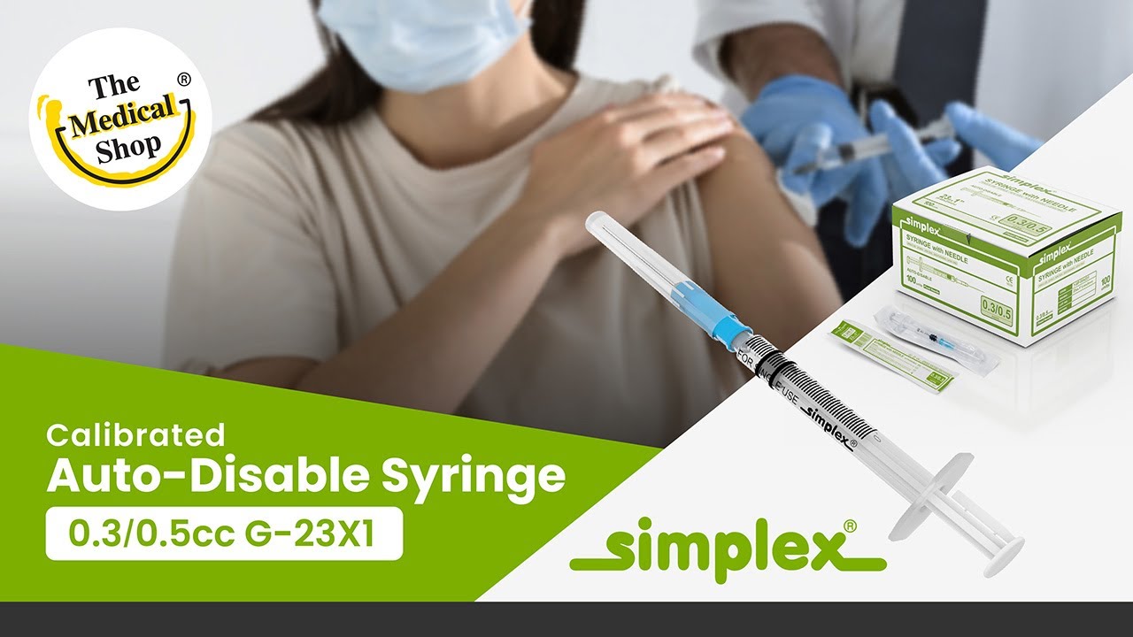 Simplex Calibrated Auto-Disable Syringe 0.3/0.5cc G-23X1 - YouTube