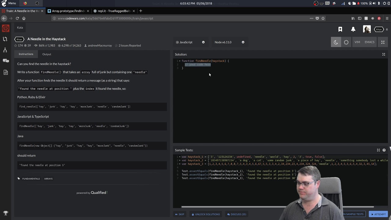 code wars code katas part 3 - YouTube