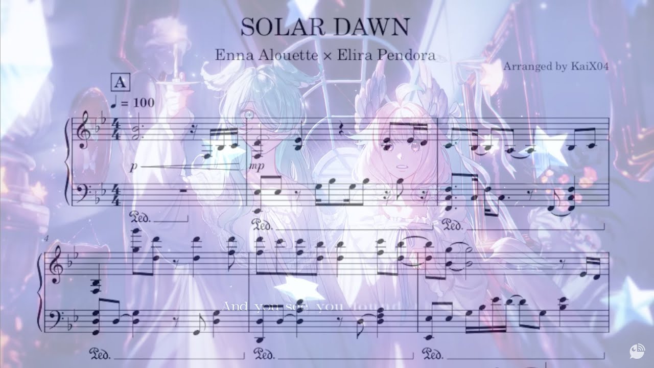 💜Enna & Elira - SOLAR DAWN piano sheet/鋼琴譜💜🩵 - YouTube