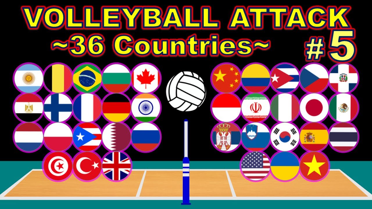 Volleyball Attack #5 ~36 Countries marble game~ | Marble Factory 2nd ...