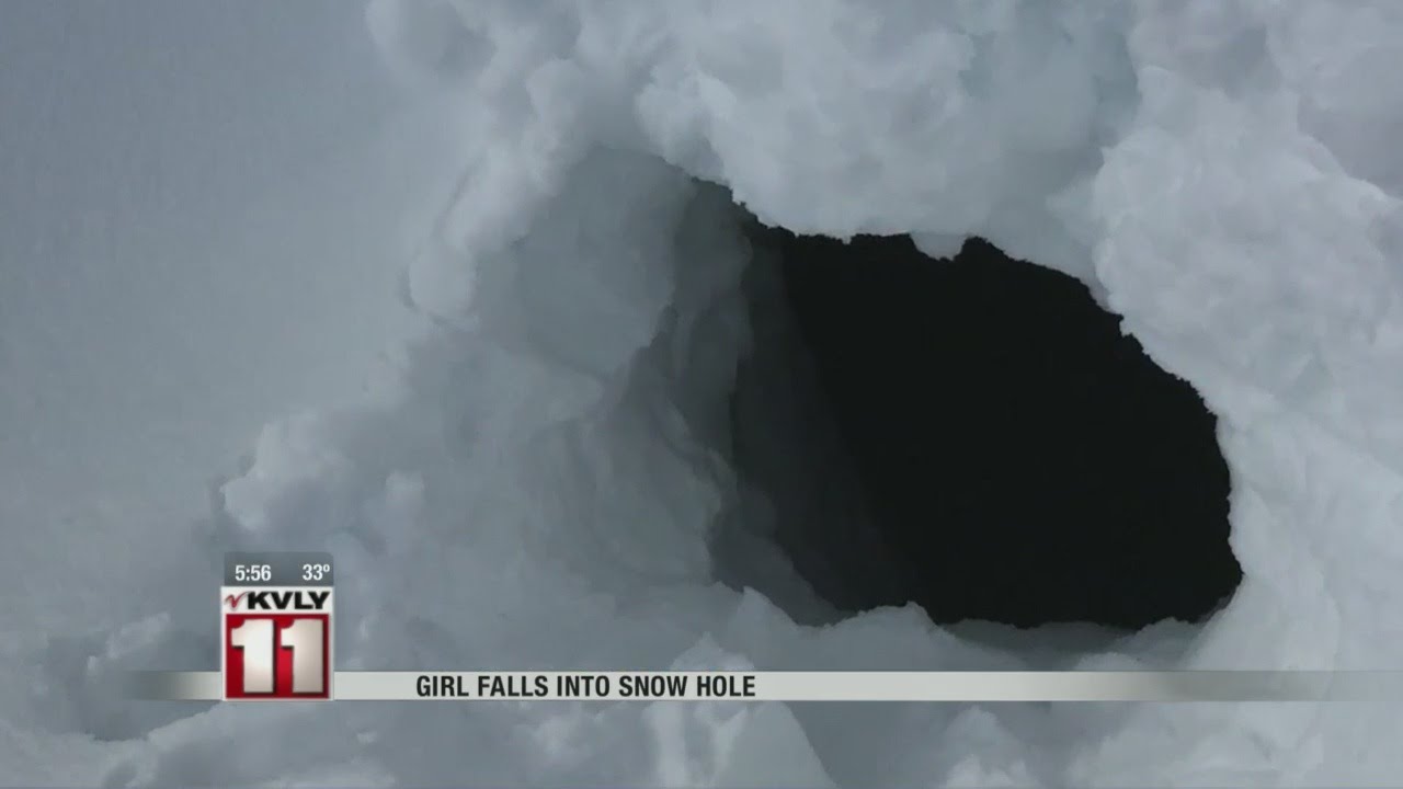 Girl Falls Into Snow Hole - YouTube