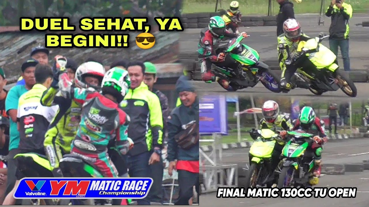 DUEL SENGIT IRFAN AKBAR vs ADLY M TAUFIK di Final MATIC 130CC TU OPEN ...
