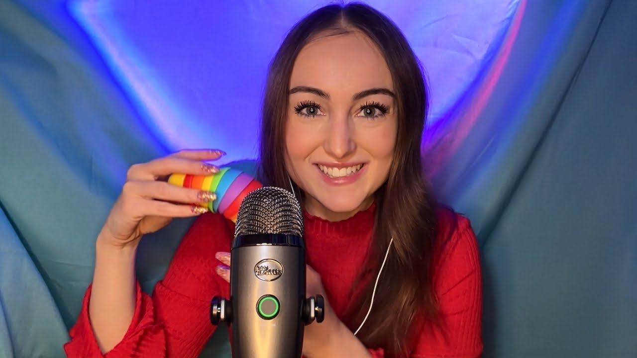 ASMR 🎄 Showing You My Christmas Haul (tapping, slug toy, chewing sounds ...