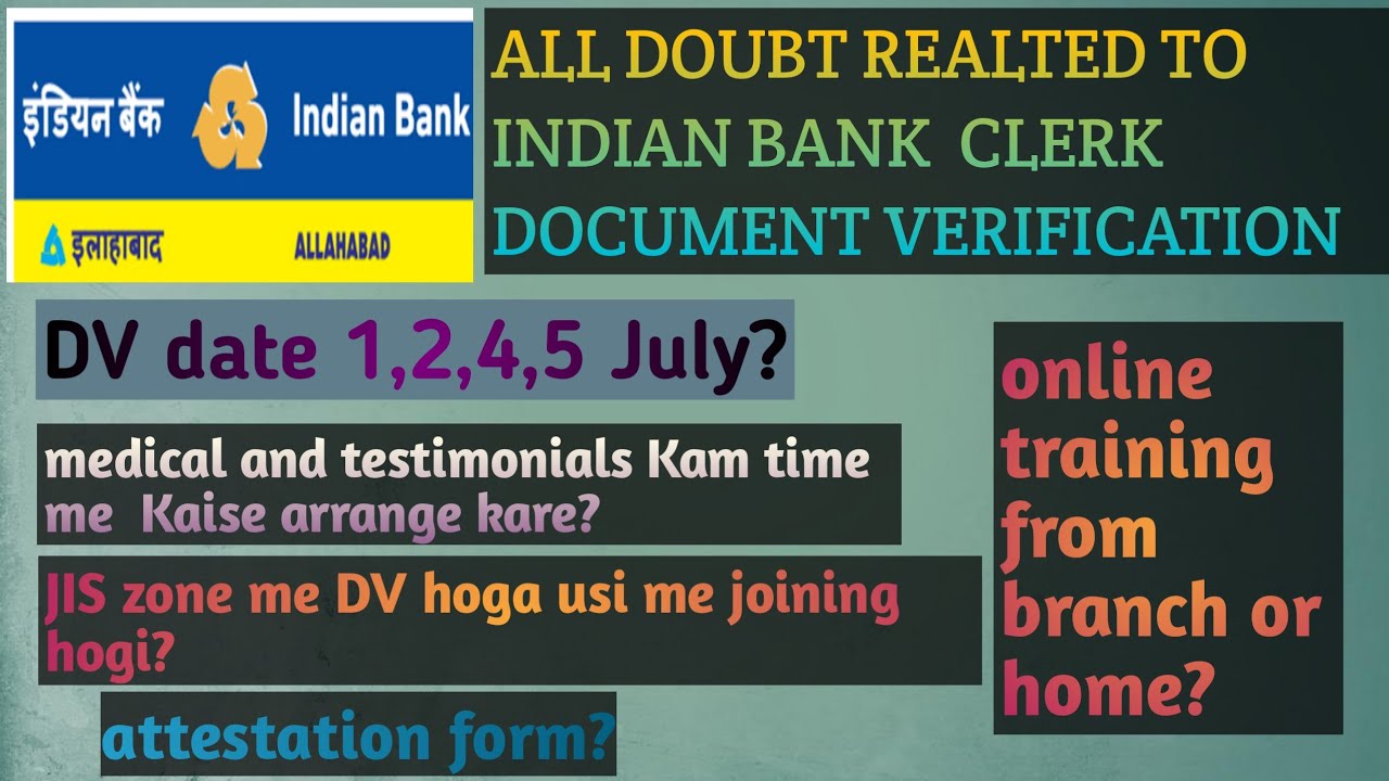 Indian bank clerk document verification - YouTube