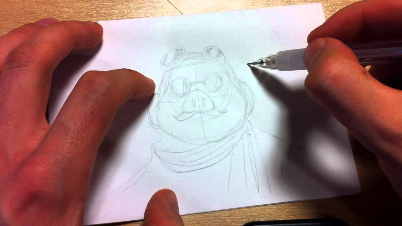 How to Draw Porco Rosso Characters Part 01 - YouTube