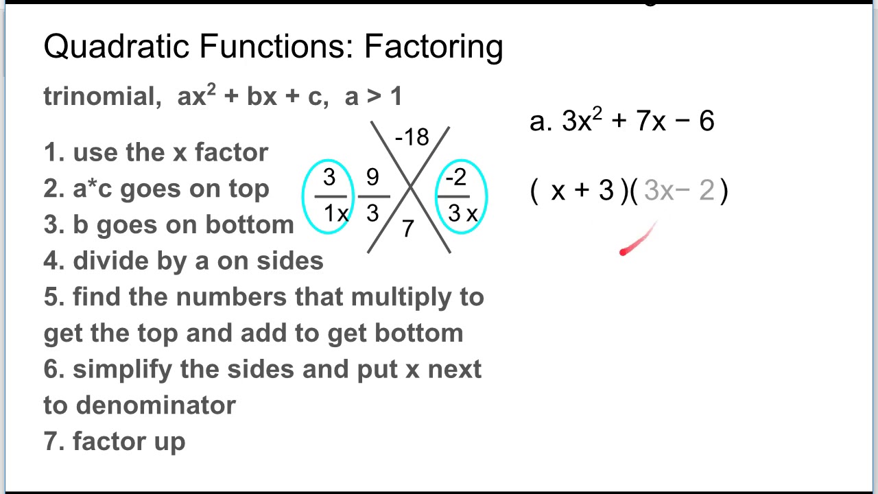 Quadratic Functions factoring (1) - YouTube