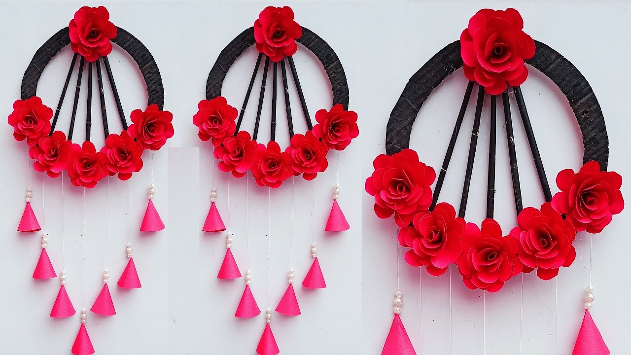 a4 Nirmana/biththi sarasili nirmana/paper flower wall decor/paper wall ...