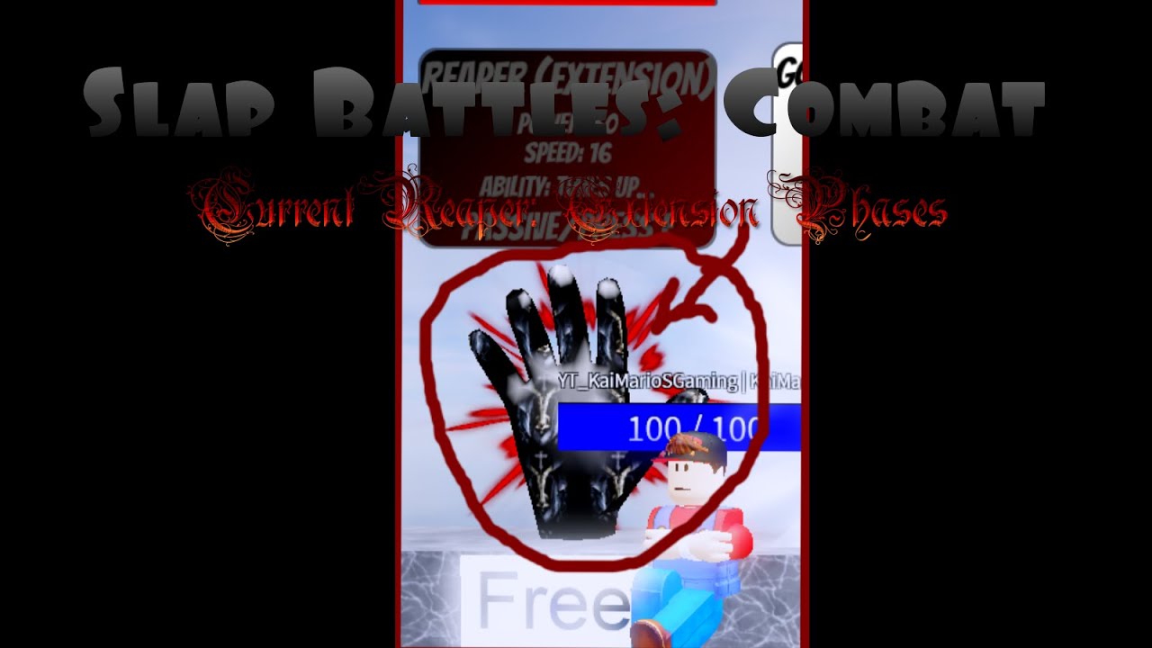 Slap Battles: Combat: All (current) Reaper Extension phases - YouTube