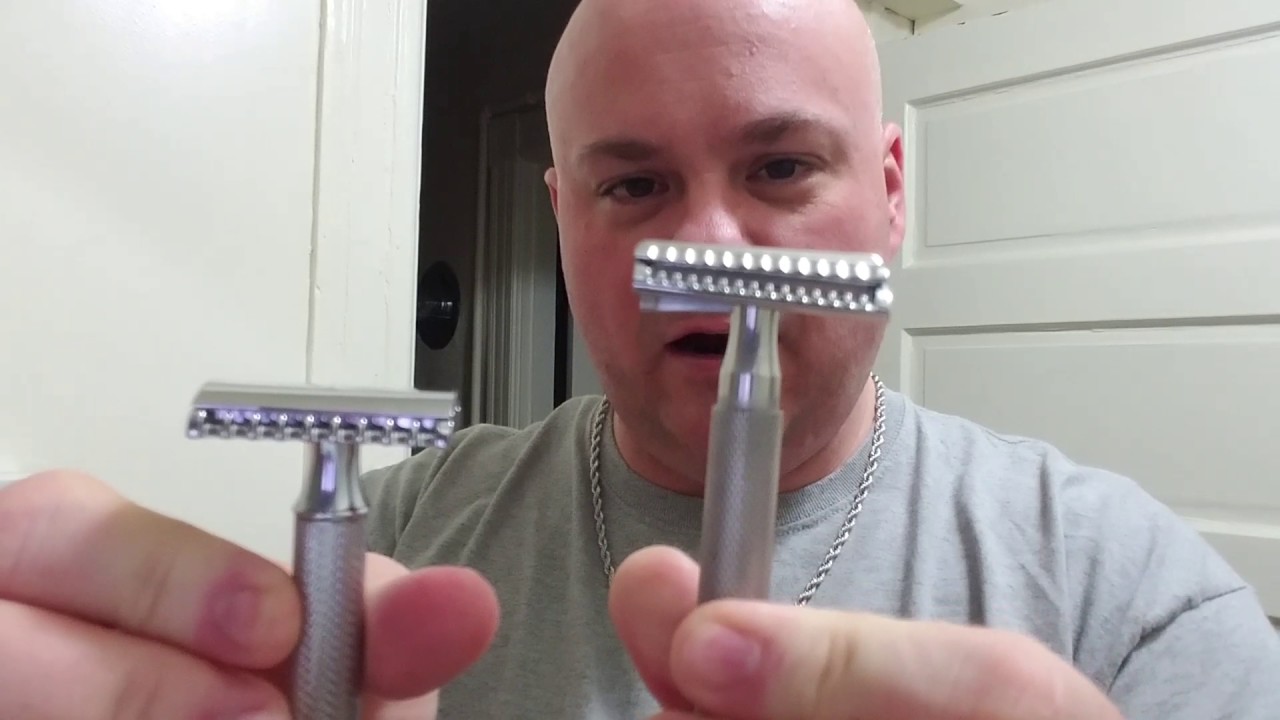 Basic Safety Razor and a three piece safety razor blade change - YouTube