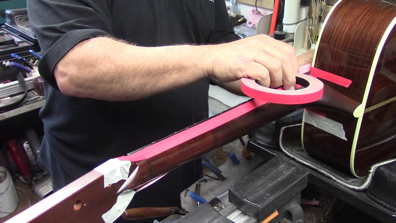 Martin HD 28 Neck Re-Set Part #5 Edge Dress @StringTechWorkstations - YouTube
